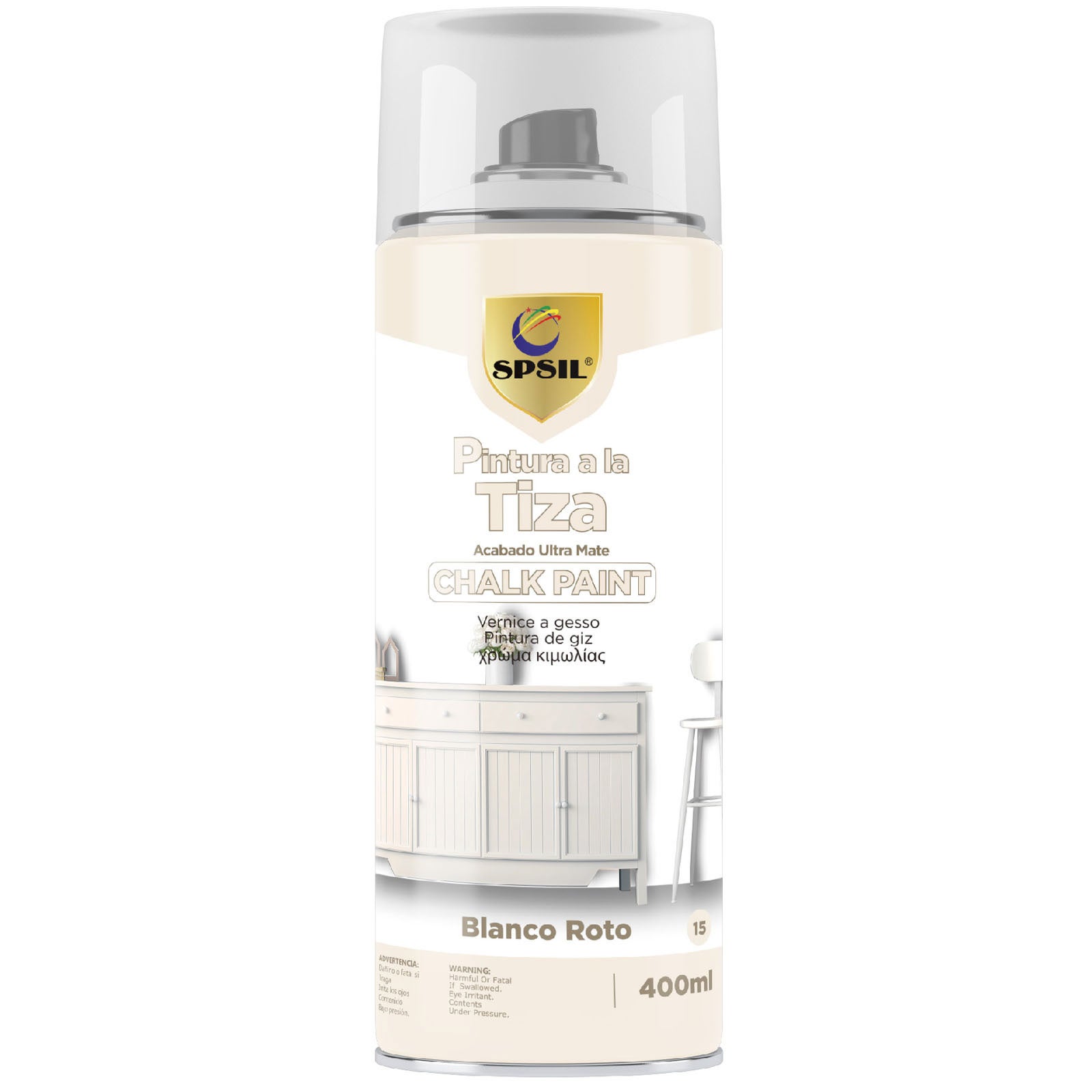 Spray Pintura SPSIL Tiza Ultra Mate Color Blanco Roto - Tonos Clásicos ...