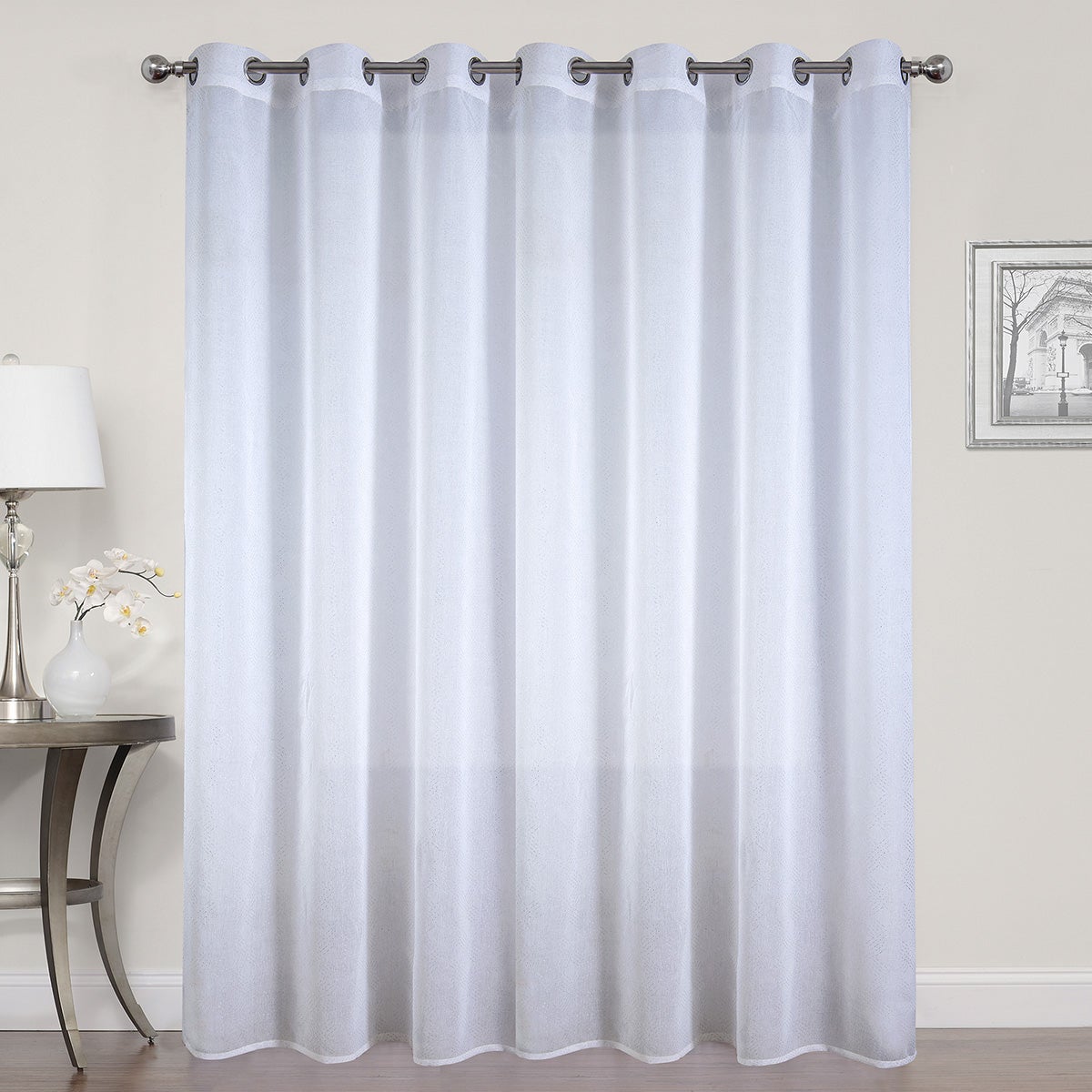 Voilage grande largeur Aurora Blanc 300x240cm | Leroy Merlin