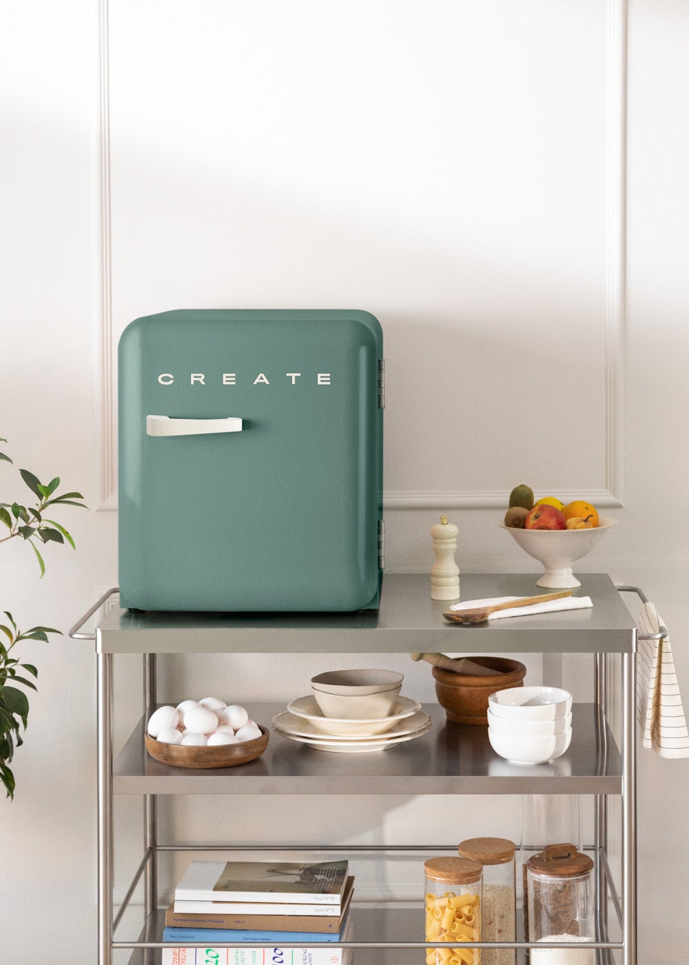 CREATE - FRIDGE RETRO 48L - Réfrigérateur rétro - Vert sauge | Leroy Merlin