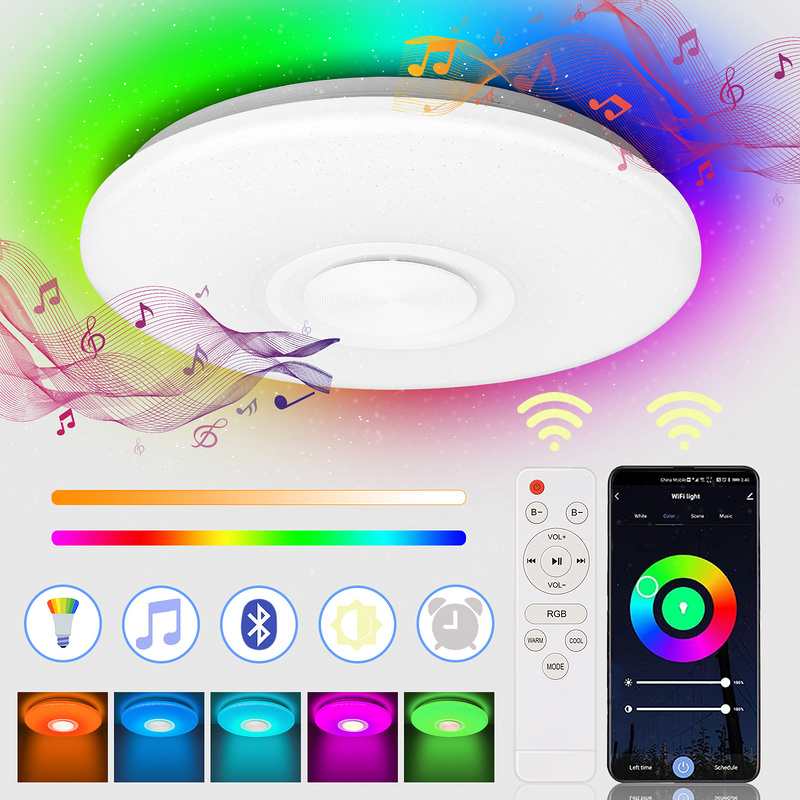 Plafón Bluetooth Plafón LED de 36W con Bluetooth y cambio de color ...
