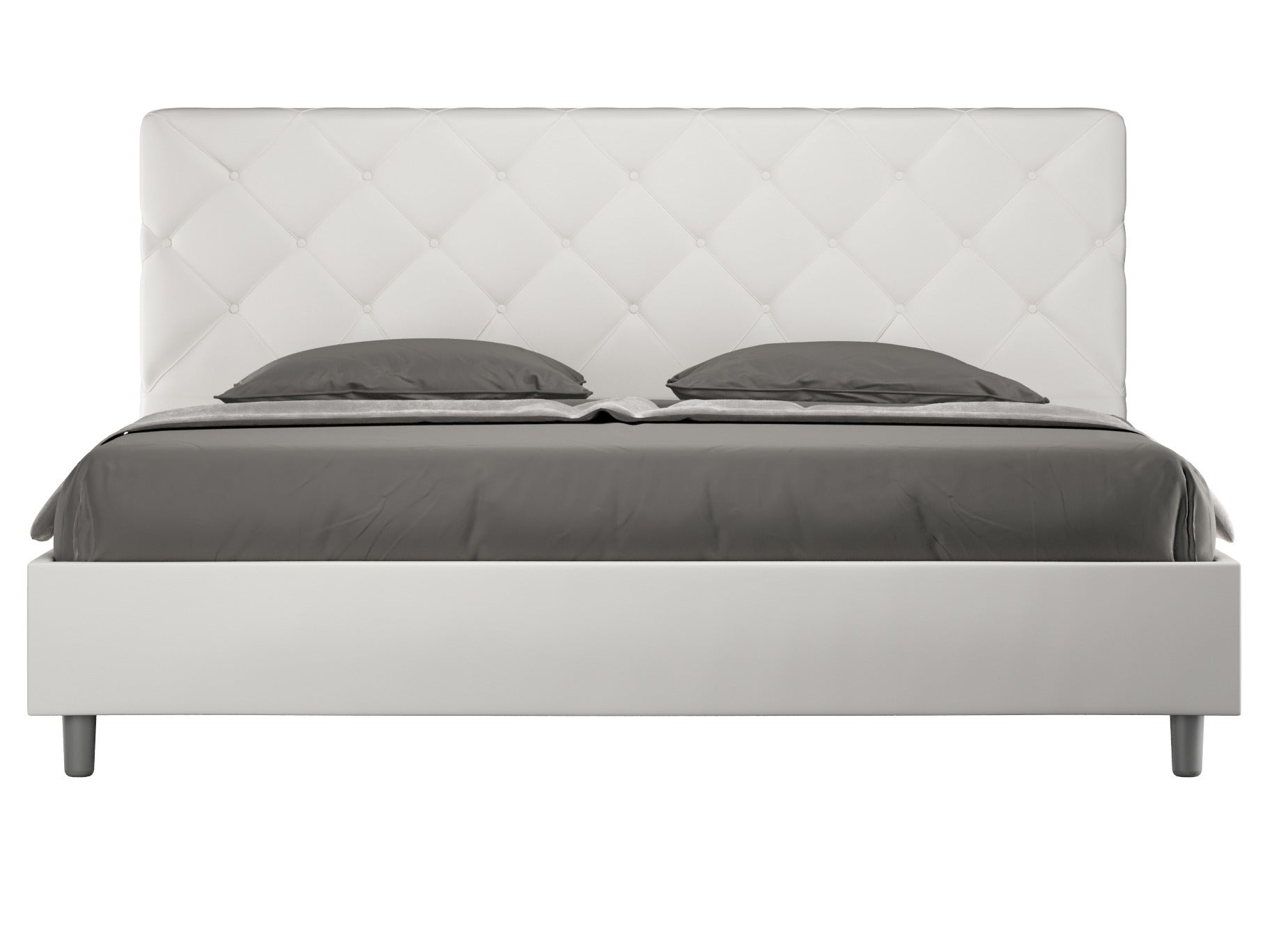 Cama italiana para adultos acolchada en piel sintética Paryse-Color ...