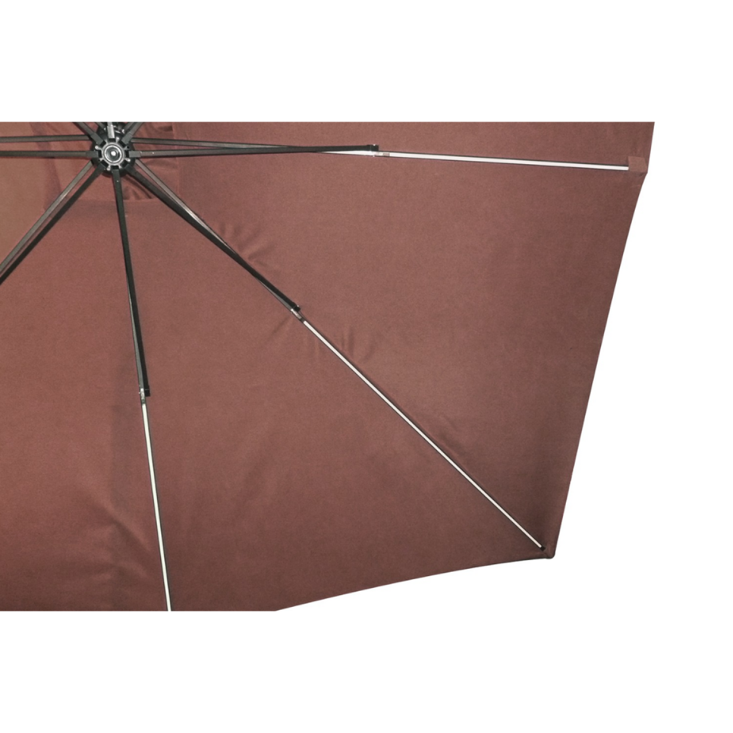 Parasol Néon LED déporté 3 x 3 m chocolat SOLENZARA | Leroy Merlin