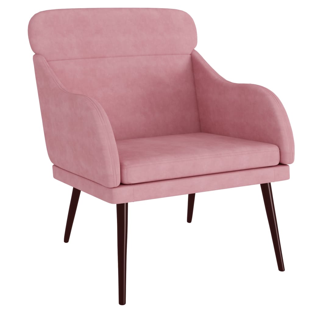 Fauteuil de Salon | Chaise | Fauteuil Rose 63x76x80 cm Velours ...