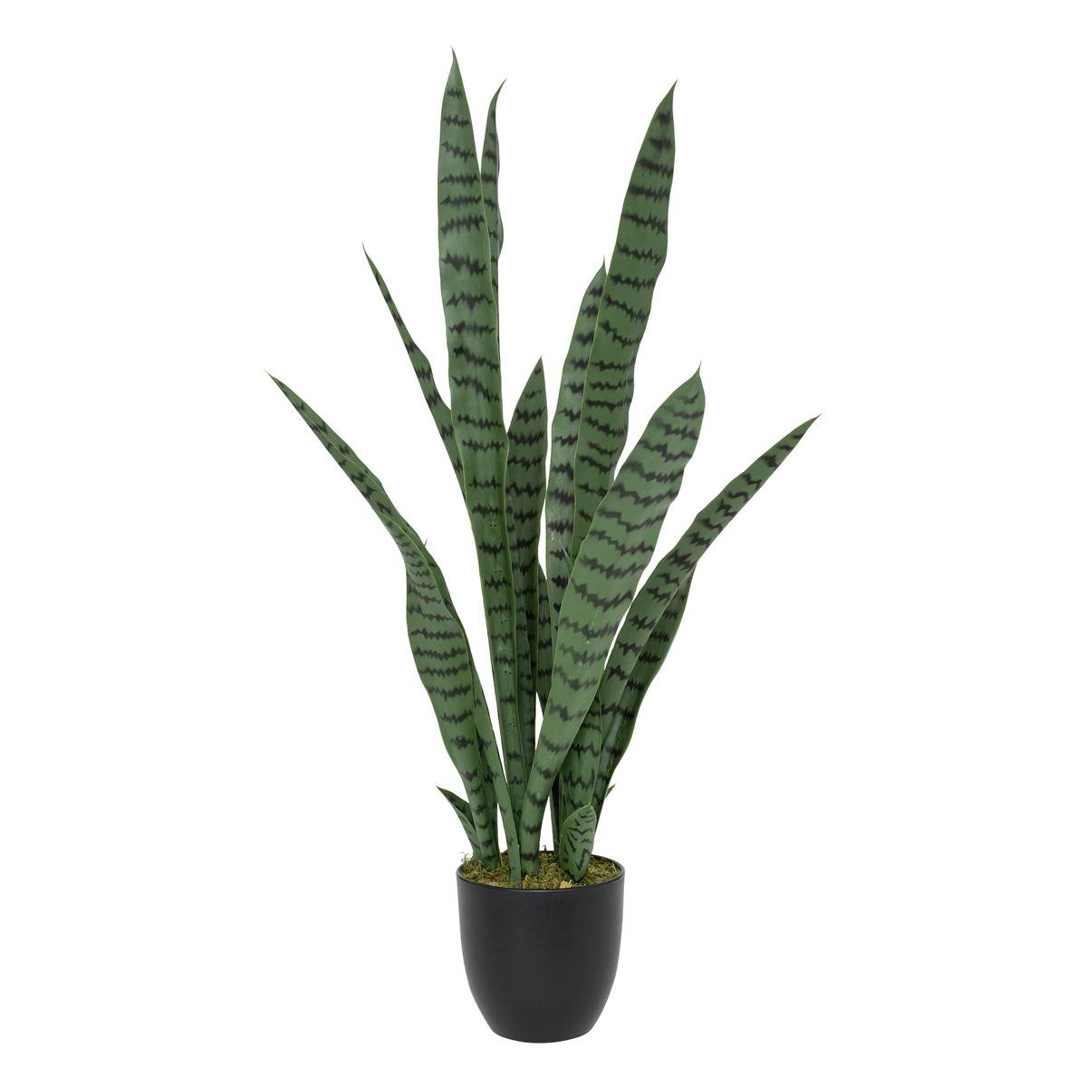 Plante artificielle sansevieria Toby pot noir H90cm - Atmosphera ...