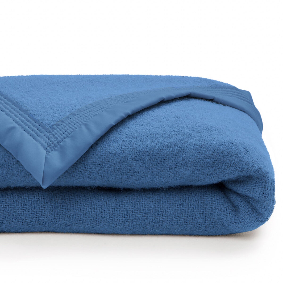 Couverture en laine vierge Woolmark 350 gr/m² - Bleu - 150 x 220 cm ...