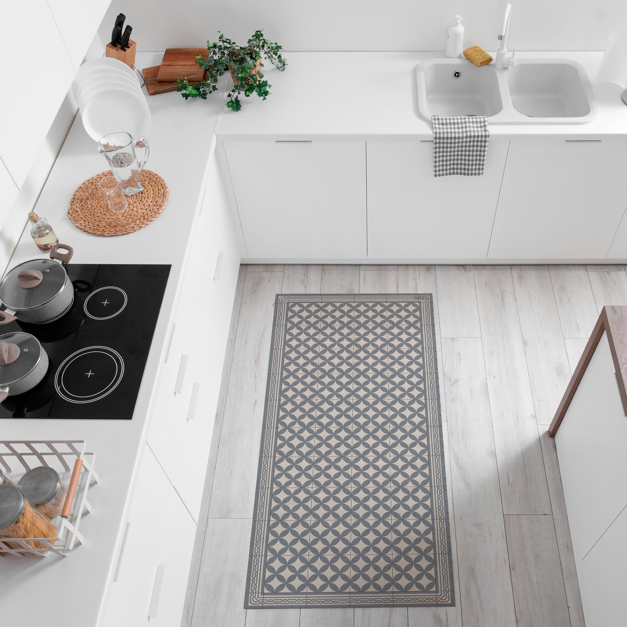 TAPIS DE CUISINE EN VINYLE ANTIDÉRAPANT ET INCASSABLE, AVEC ENCRES ...