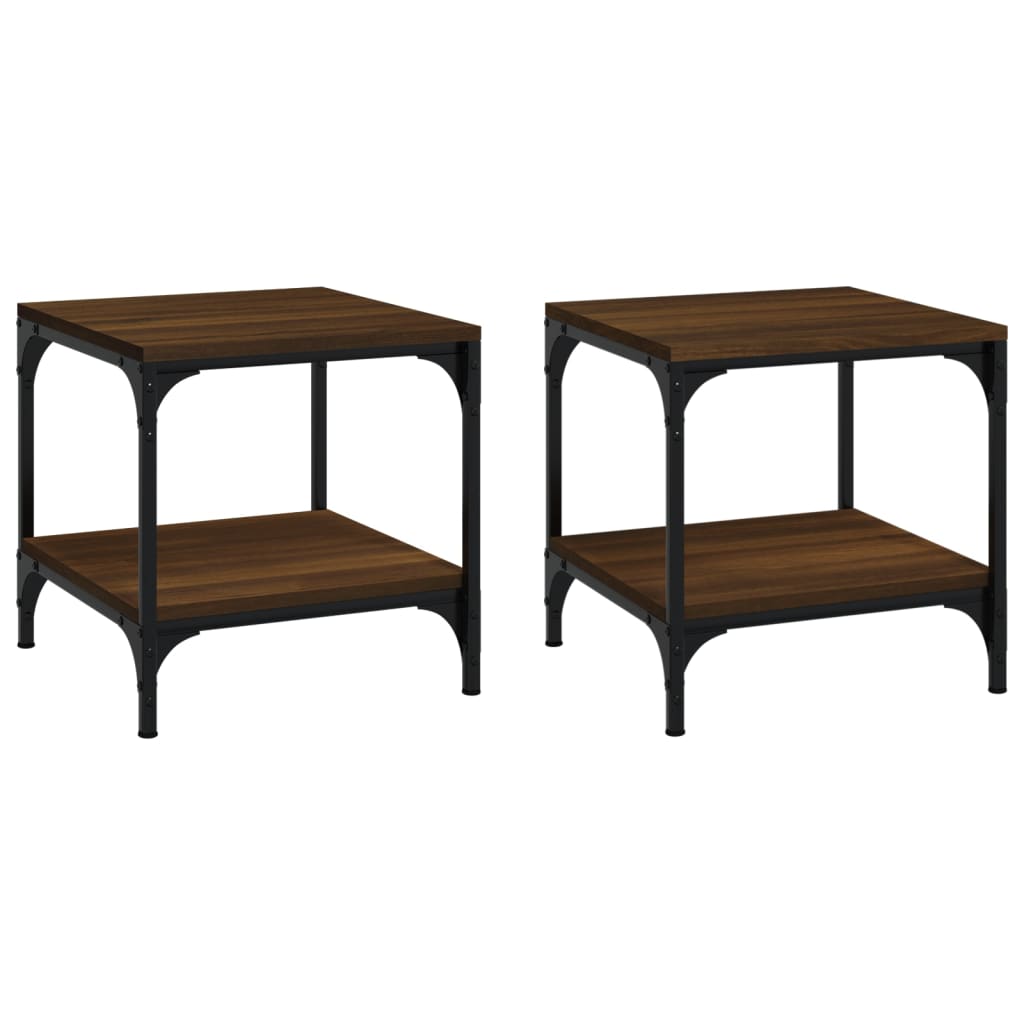 Lot de 2 Tables d'appoint | Bout de canapé | Table Basse Chêne marron ...