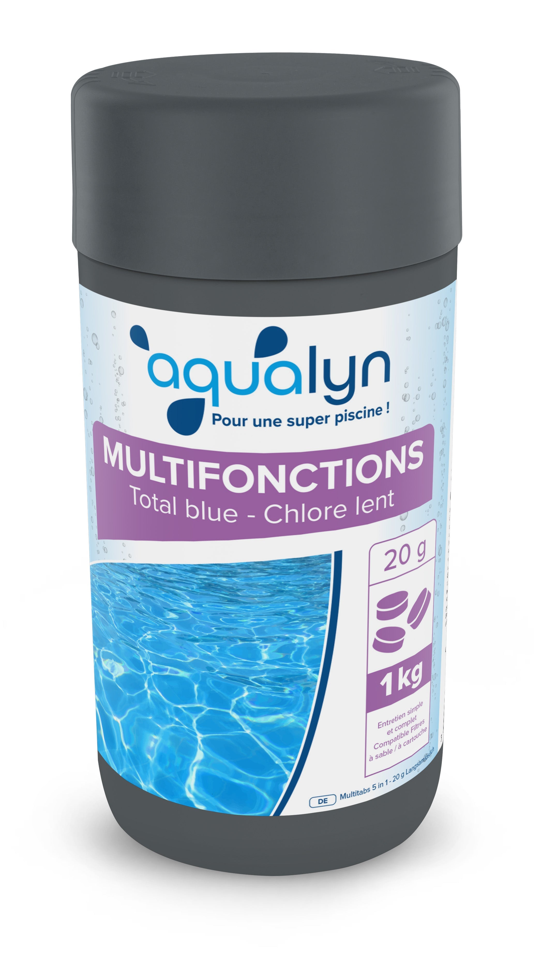 Chlore multifonction en pastilles 20 g pot 1 kg Aqualyn Unité Unité ...