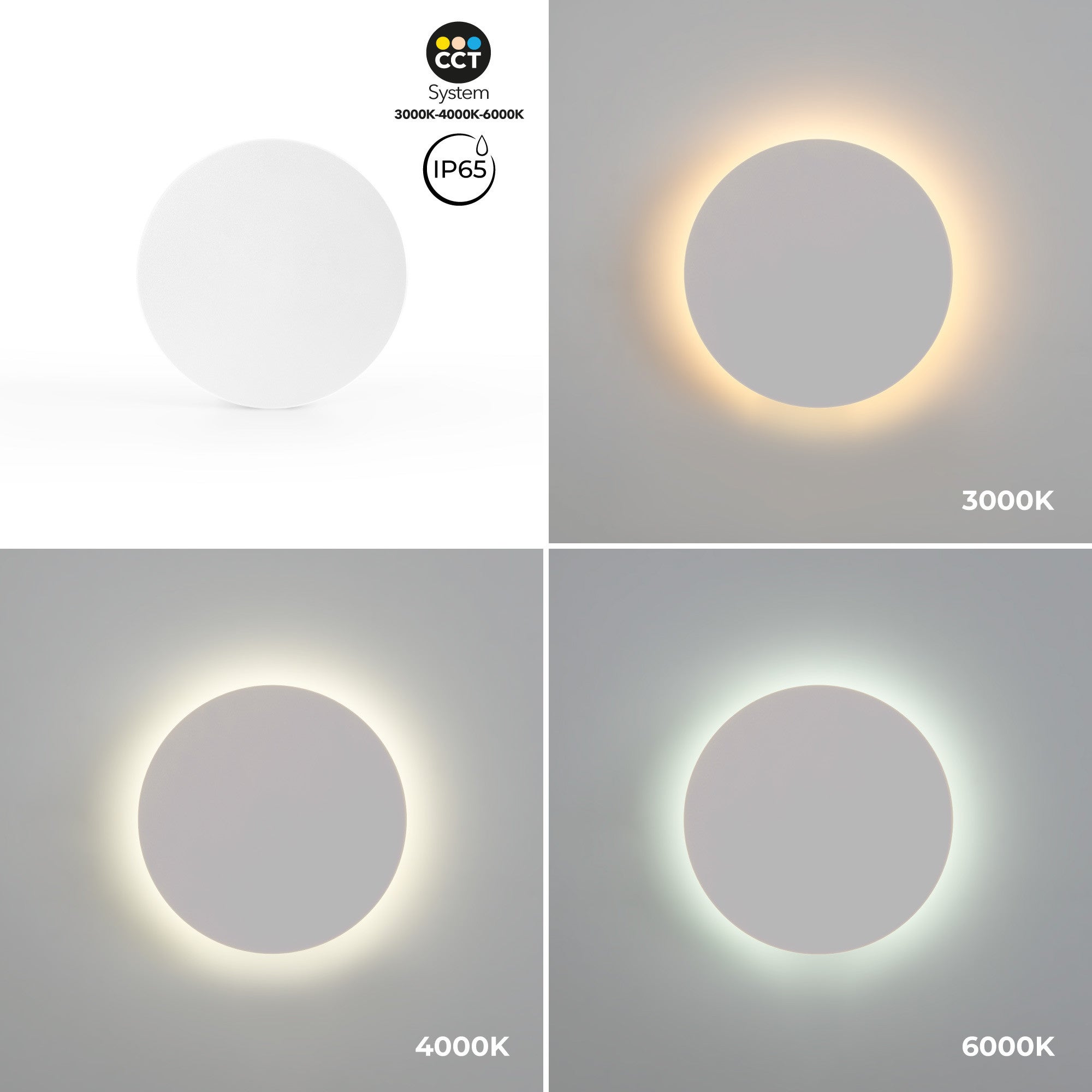 Applique murale circulaire "Eclipse" - 18W - CCT - IP65 | Leroy Merlin