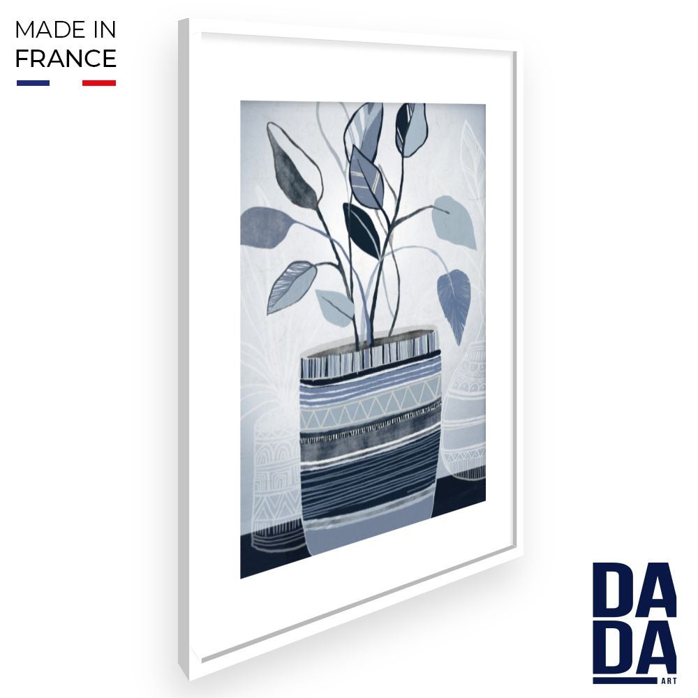 Image encadrée avec cadre BLANC / 40x50cm / Feuilles élégantes / Créé ...