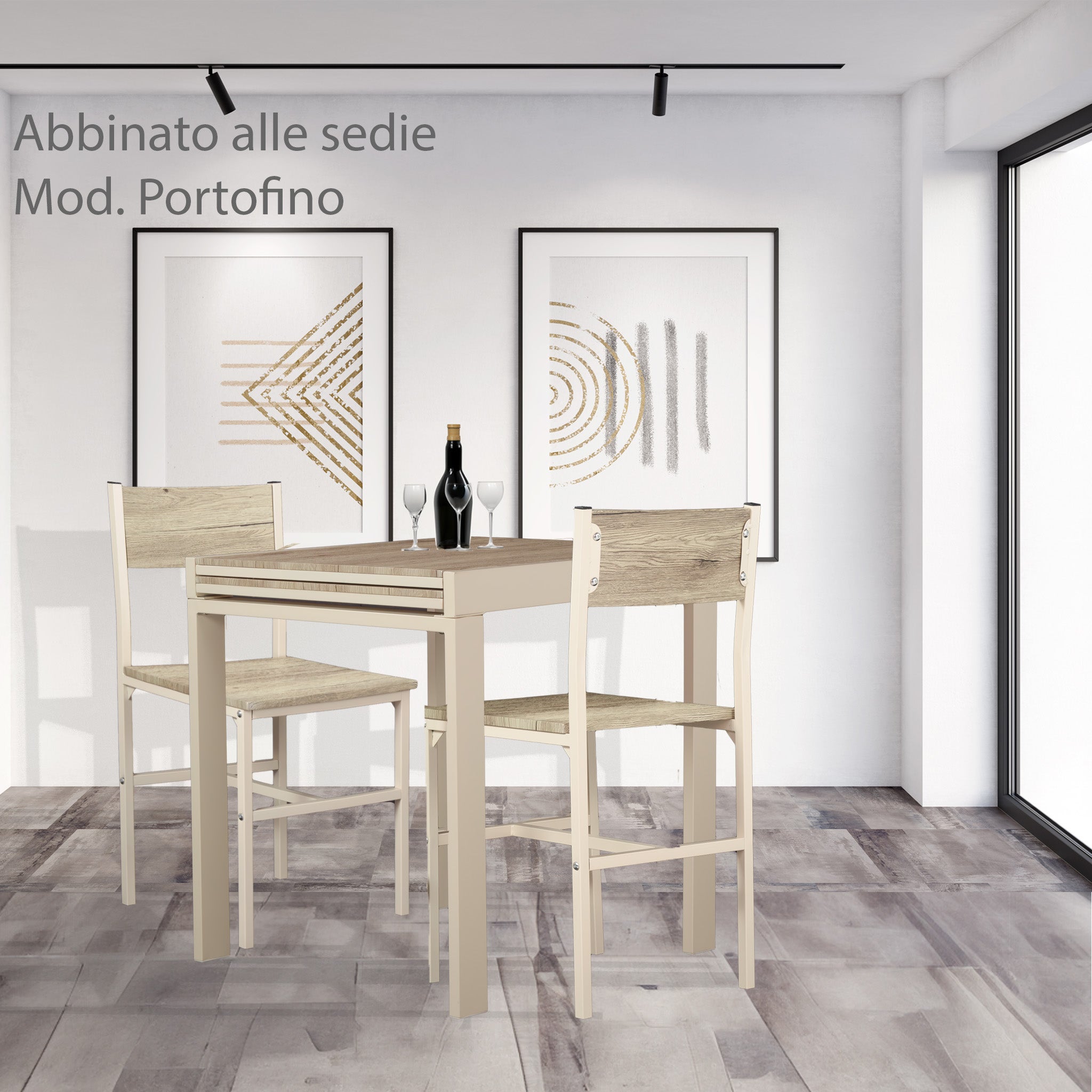 Table Bar Cuisine 70x70 Extensible 70x140 Beige Modèle SANREMO marque ...