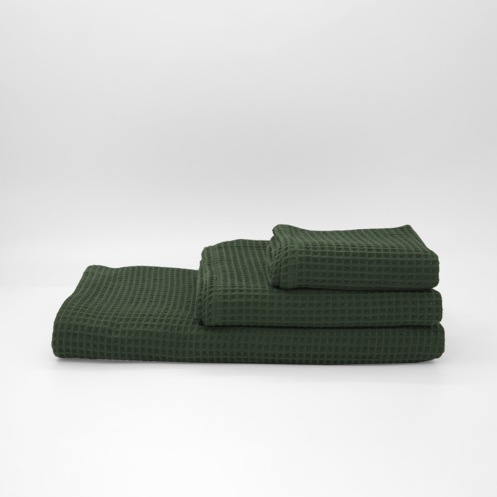 Toalla Waffle 100% algodón Verde Botella 85x150 cm | Leroy Merlin