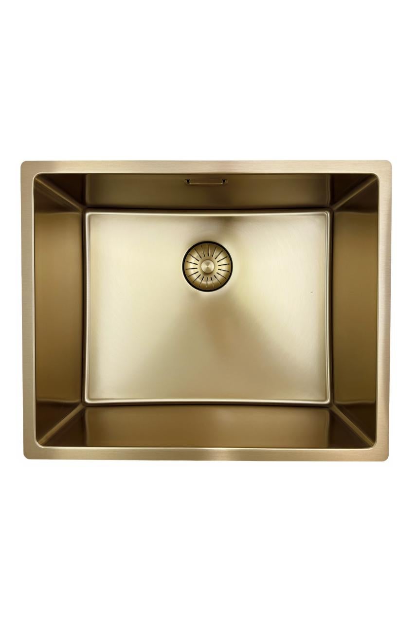 Évier Pure.Sink Prestige 50x40 cm PVD Or 10 mm rayon encastré, à ...