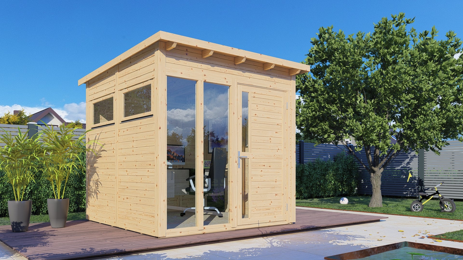Casetta da giardino in legno BERTILO 19 mm Pentus 2 Office con ...