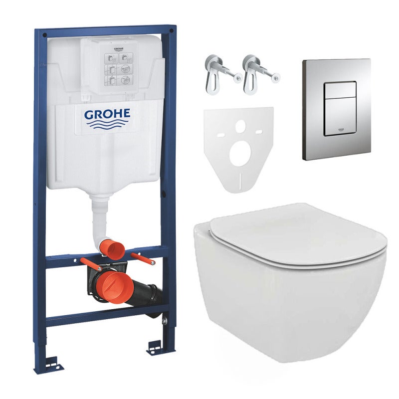Grohe Set WC Rapid SL GROHE + WC Ideal Standard Tesi Aquablade rimless ...
