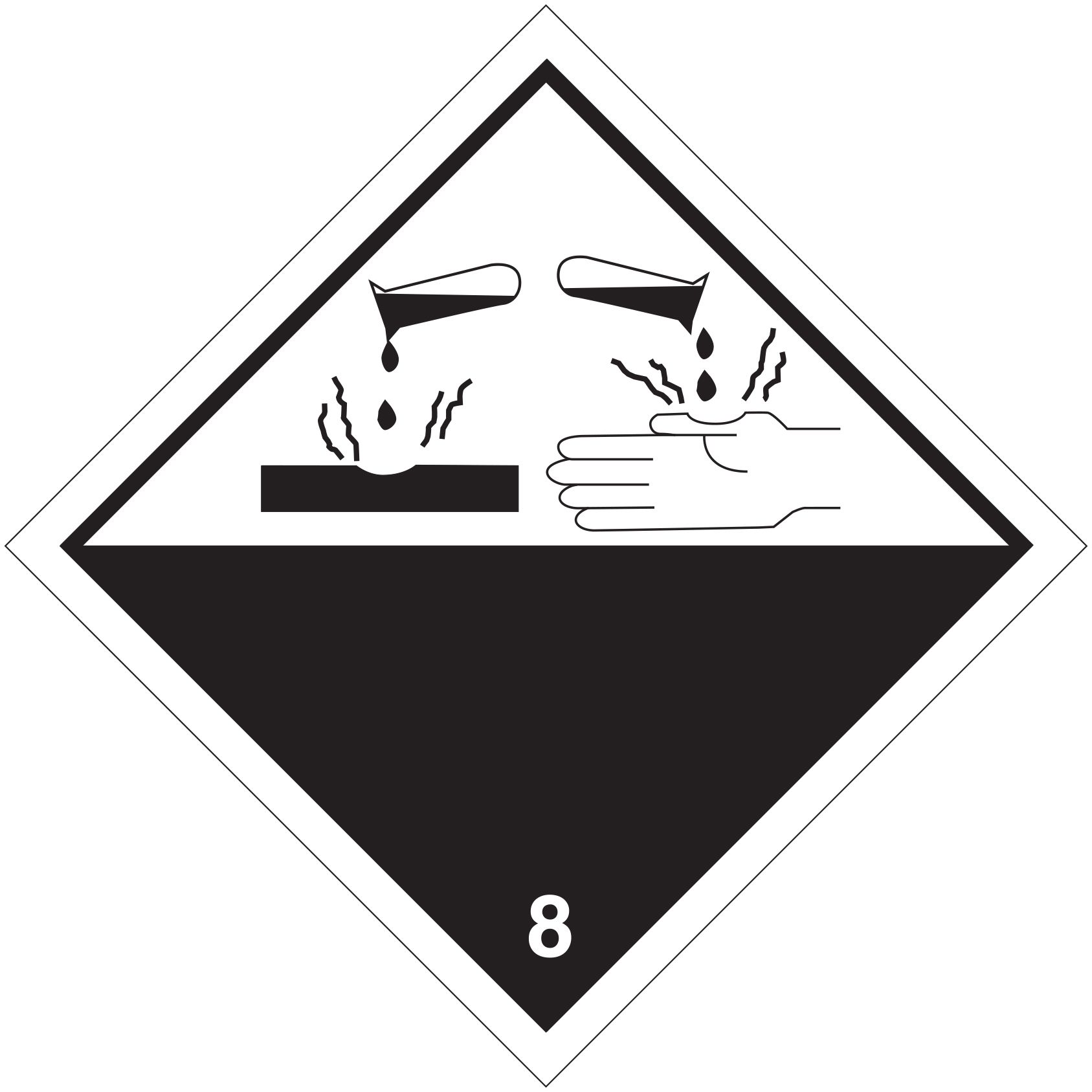 Etiquette autocollante ou support aluminium A.D.R pour classe 8 pour ...