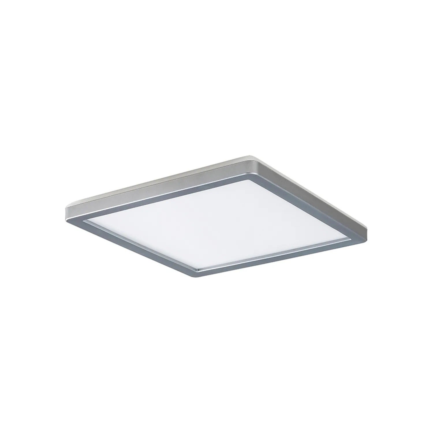 Plafonnier LED carré 15W 4000K Argent IP44 LAMBERT | Leroy Merlin