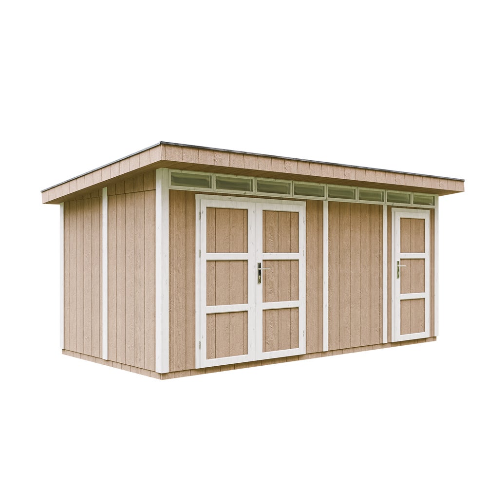 Abri de jardin à base de bois en panneaux LP SmartSide 8.52 + 2.95 m² ...