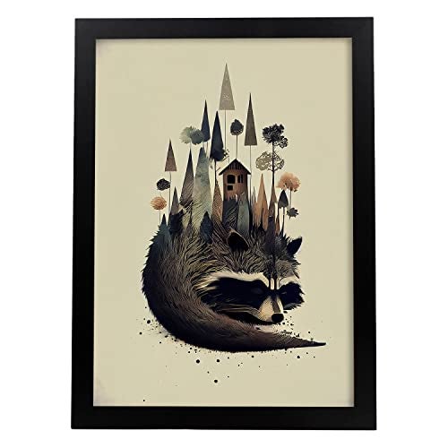 Affiche Forêt De Ratons Laveurs Dans Le Style Précisionnisme ...