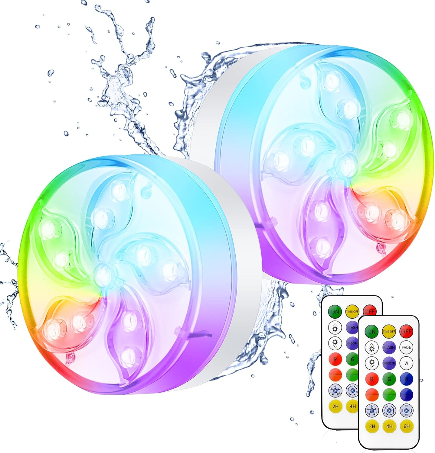 Lot de 2 lampes LED submersibles, Lampes LED pour piscine avec ...