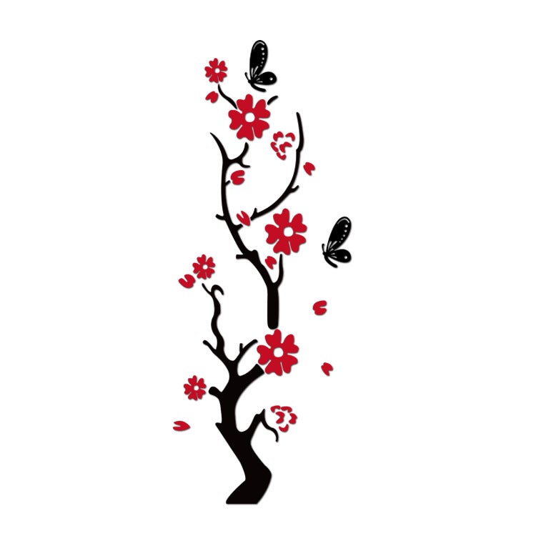 Stickers muraux 3D en acrylique représentant des fleurs de prunier ...