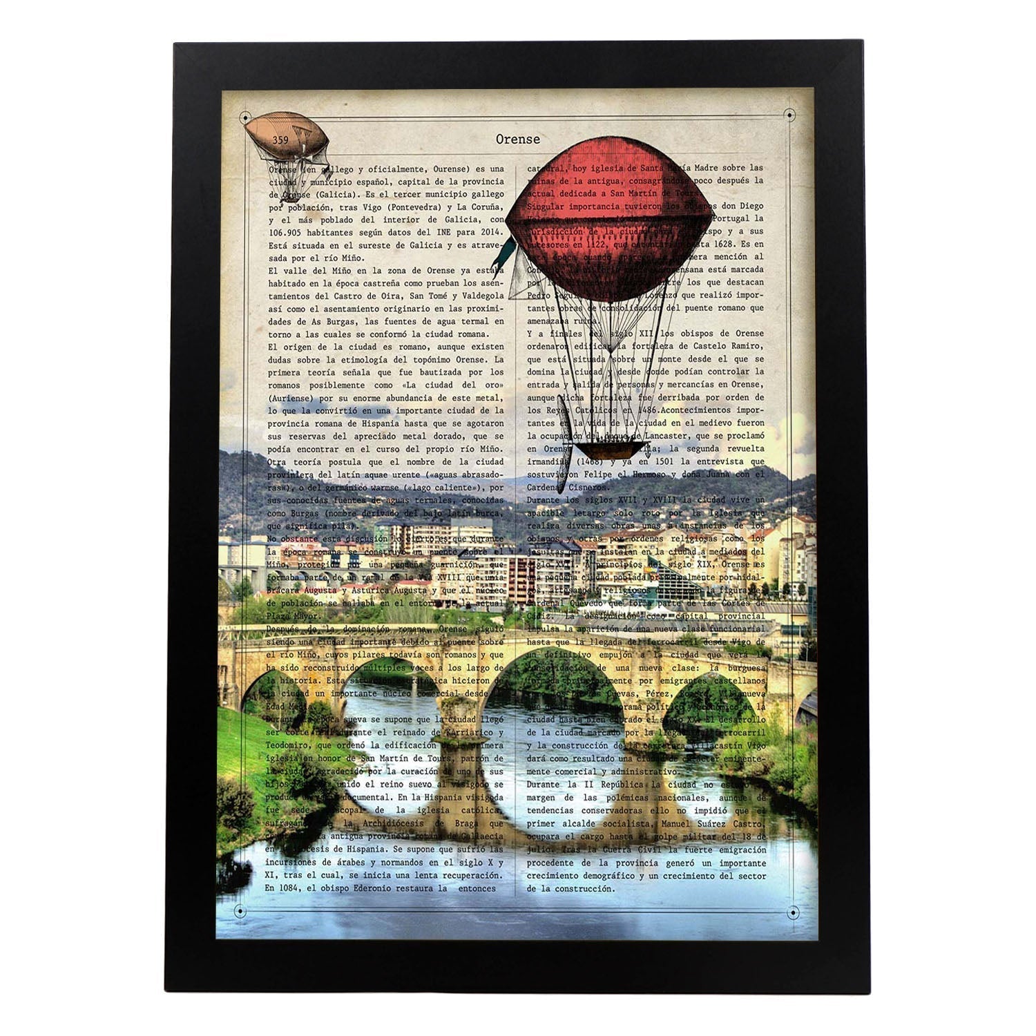 Lamina City Of Orense. Style Vintage. Illustration, Photographie Et ...