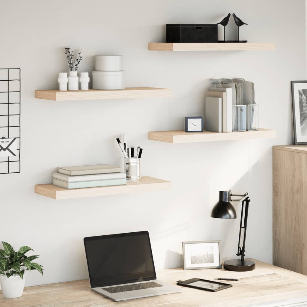 Mensole sospese 4 pezzi 60x23,5x4 cm in multistrato | Leroy Merlin