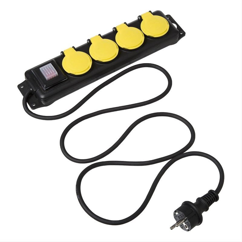 Regleta de 4 tomas con interruptor para exteriores IP44 - SILUMEN ...