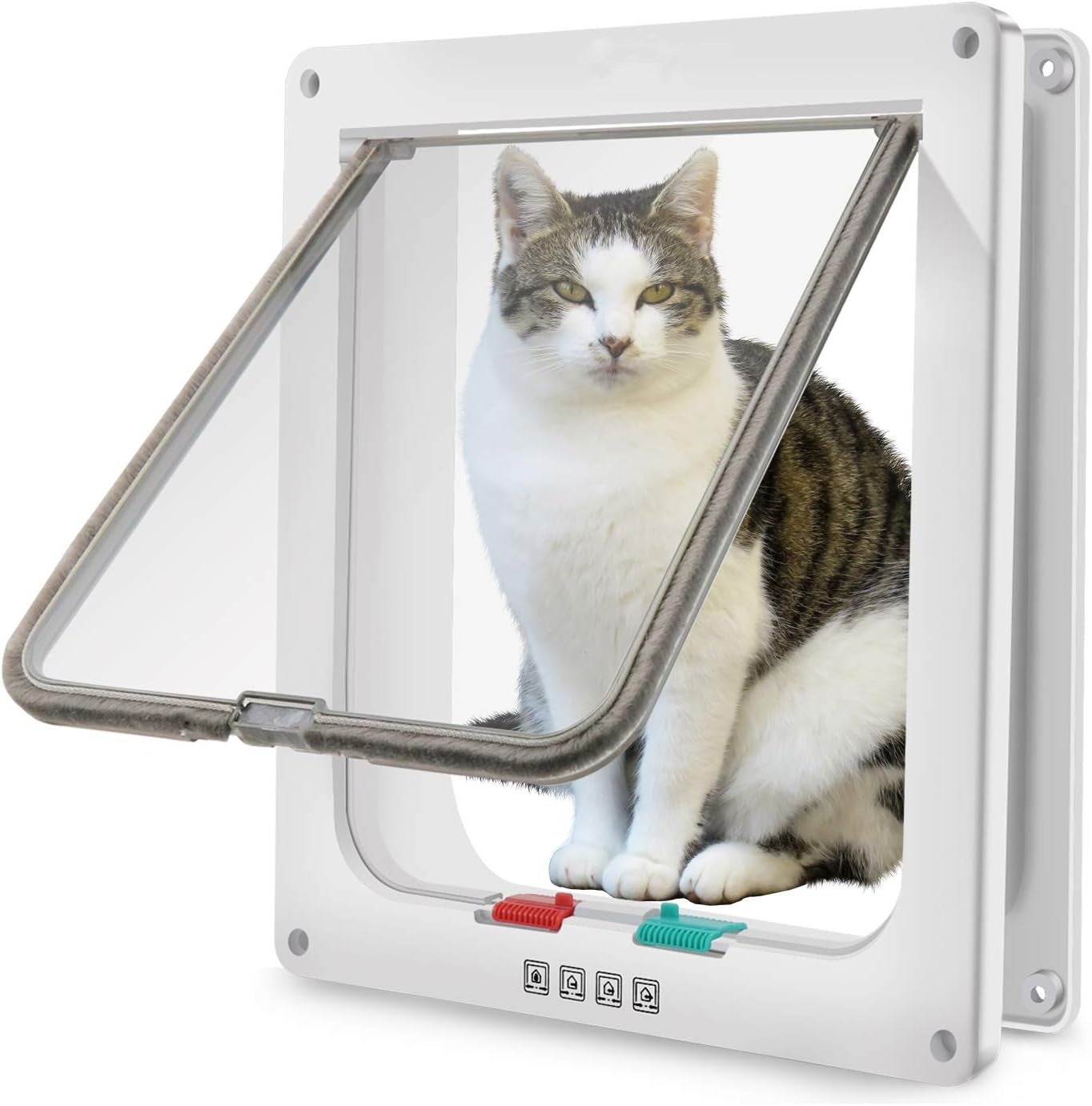 Gatera para gatos, cierre de 4 vías Gatera de 28 x 25 x 5,5 cm para ...