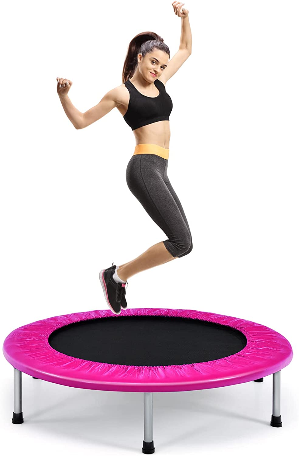 Mini trampolina o średnicy 97 cm, składana, dla dzieci i dorosłych ...