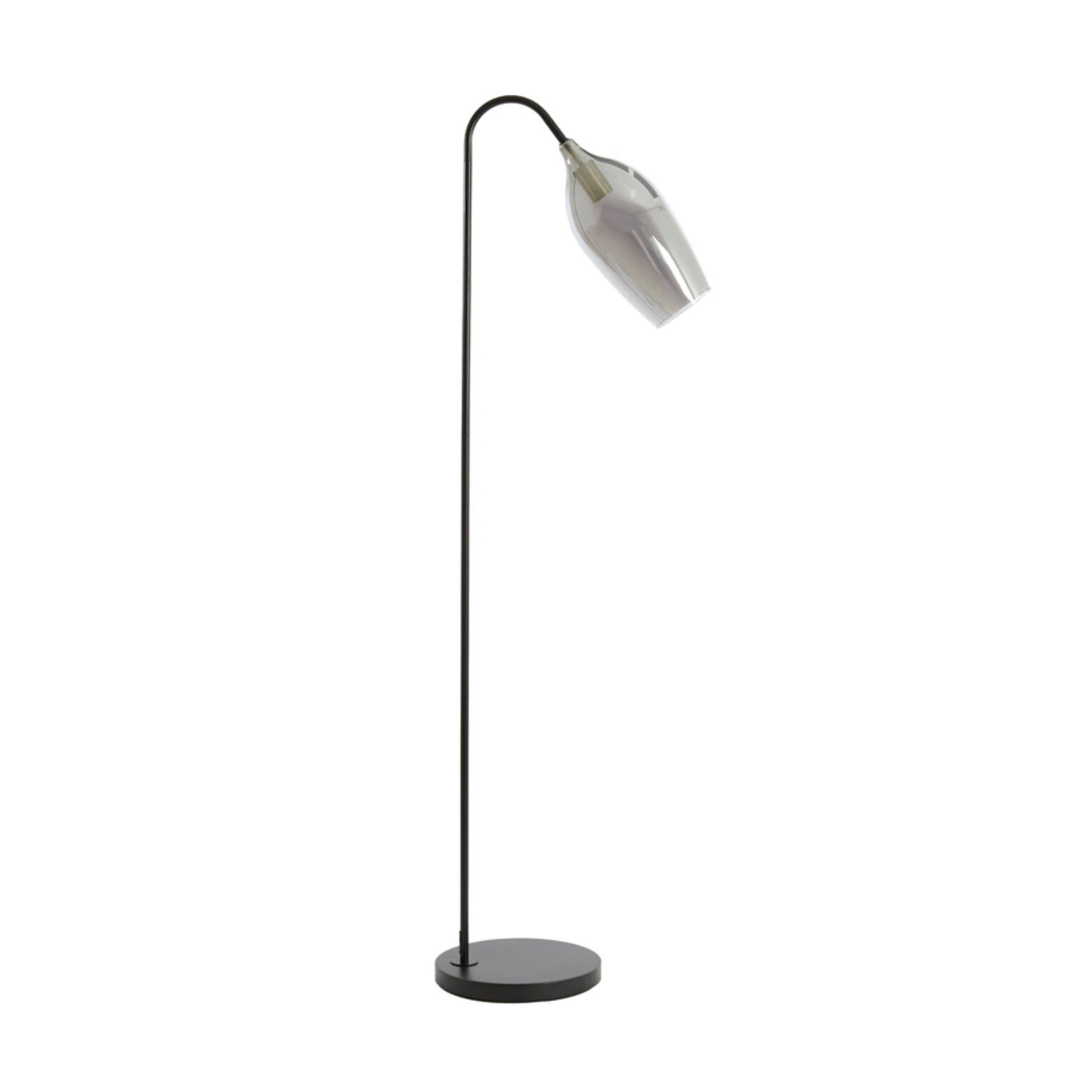 Light & Living - lampadaire - Lukaro - noir - verre métal - lampe d ...