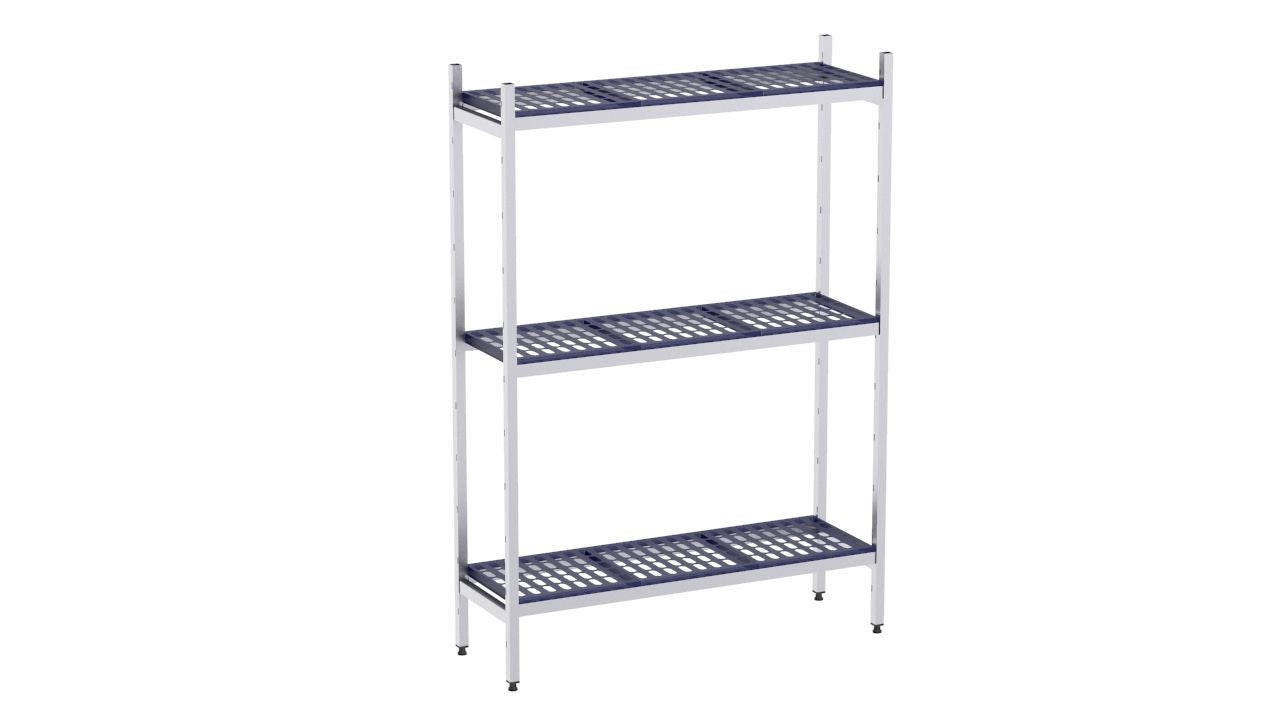 Rayonnage en Inox avec Clayettes 3 Niveaux en Polypropylène P.500mm et ...