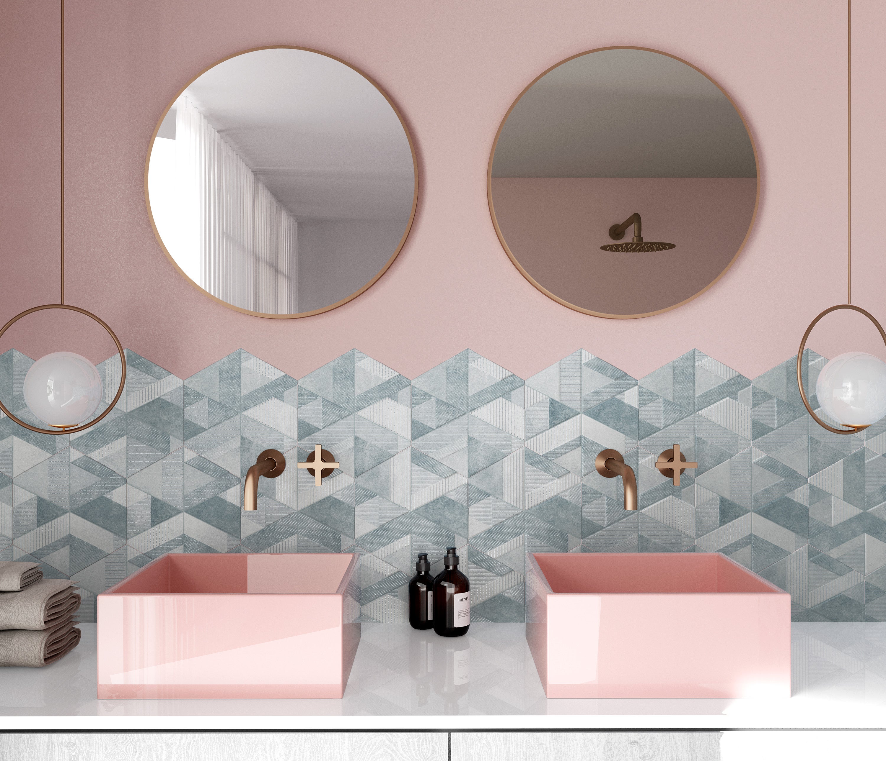 PALERMO AZUL (GPR) 25,8x29 Porcelánico hexagonal decorado color azul ...