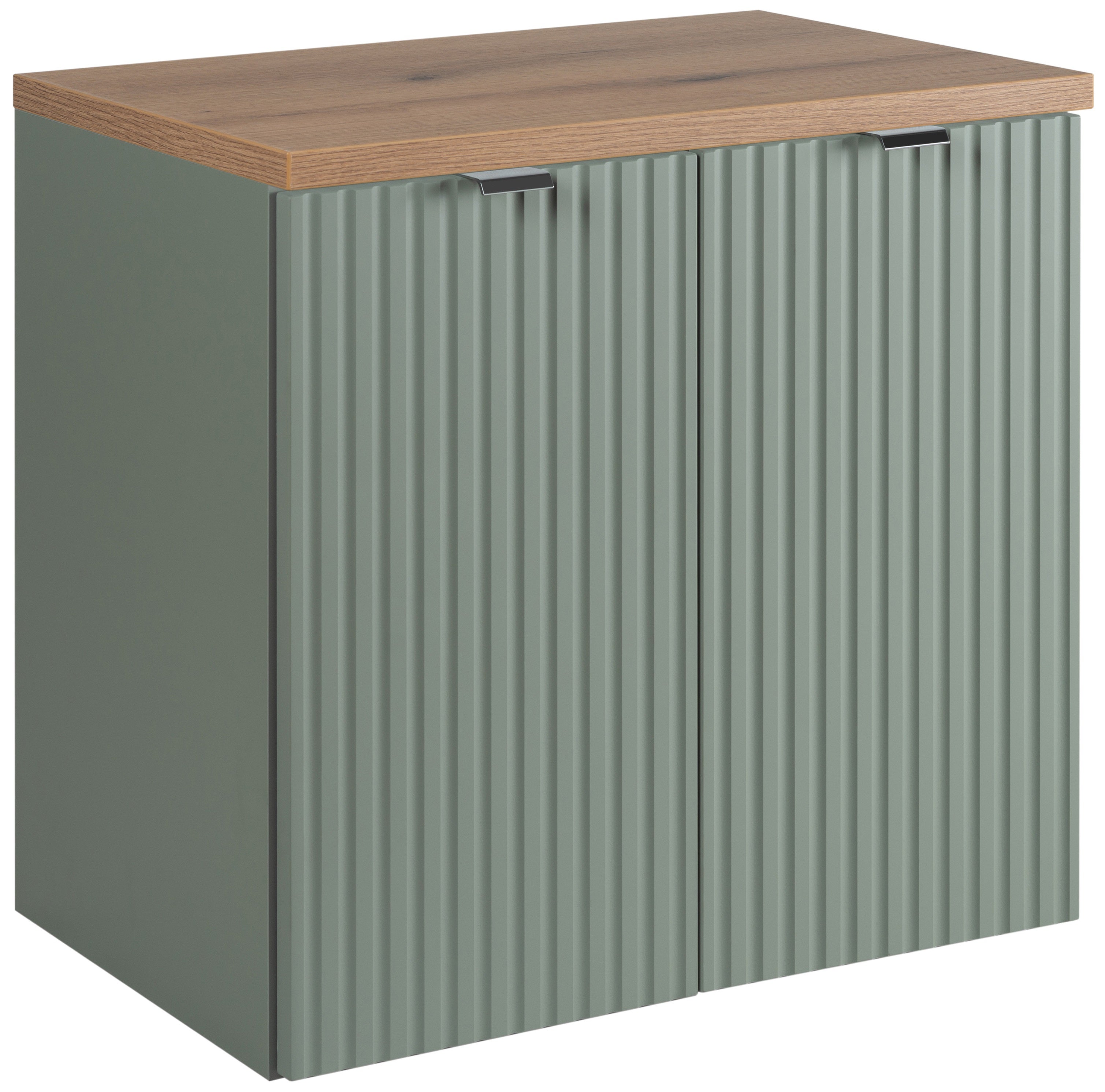 Meuble suspendu sous vasque avec portes LINE REED GREEN vert SAUGE 60 ...