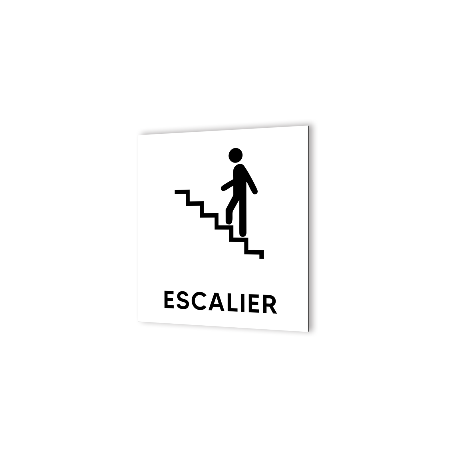 Pictogramme Escalier Gauche - Panneau signalétique Dibond Blanc - Picto ...