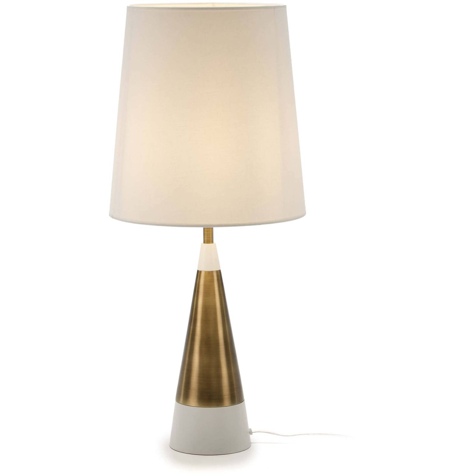 Lampe de table alevia 13 x 13 x 45 cm Or, blanc | Leroy Merlin