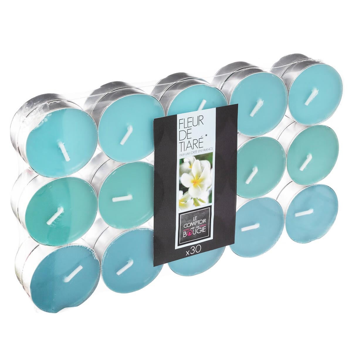 Lot de 30 Bougies Chauffe-Plat Parfumées 3,7cm Fleur de Tiaré | Leroy ...