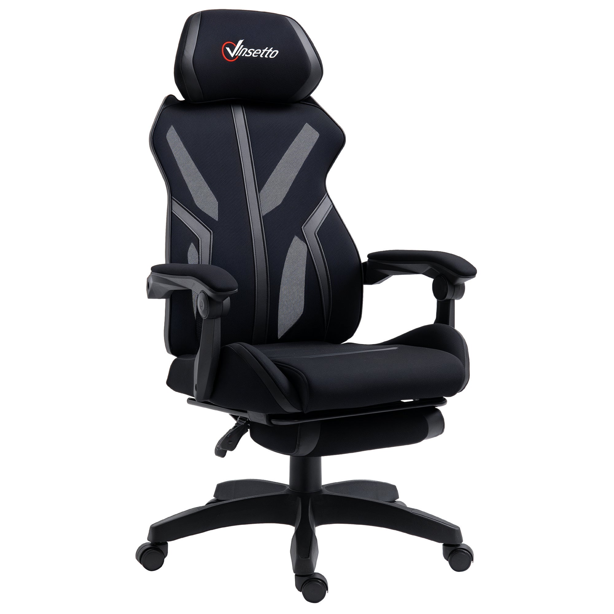 Silla gaming con reposapiés retráctil. Silla giratoria de oficina ...