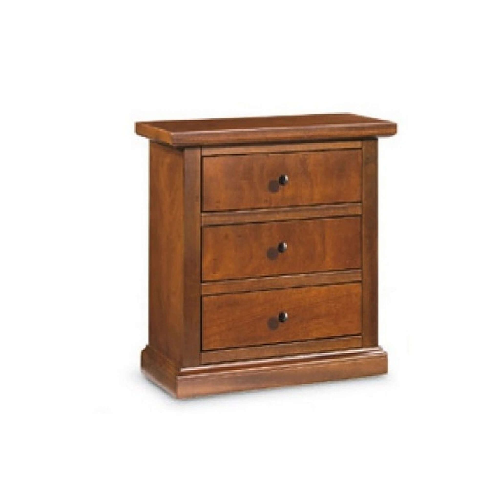 Milani Home - comodino in legno massello 60 x 35 x 64 cm, tinta noce ...