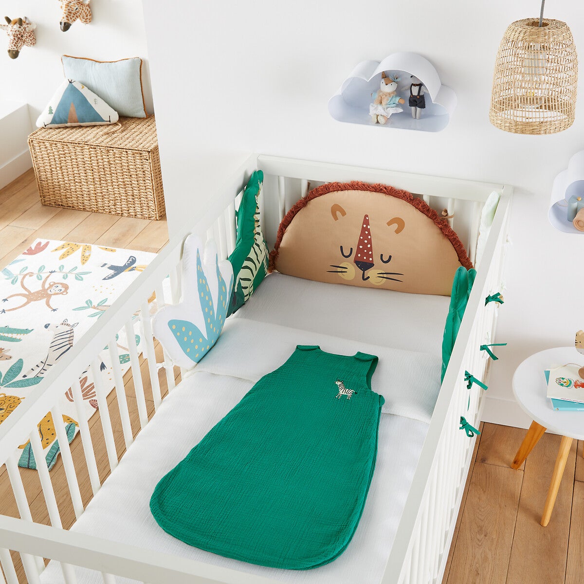 Tour de lit modulable percale de coton, Junglito - Imprimé animal - 180 ...