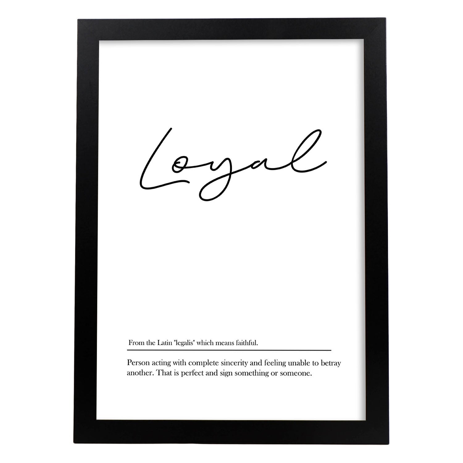Lamina Con Definicion En Ingles De Loyal. Poster De Palabras Con ...