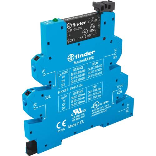 Interface modulaire à relais MasterBASIC coupure 250 V/AC 6 A Finder 39 ...