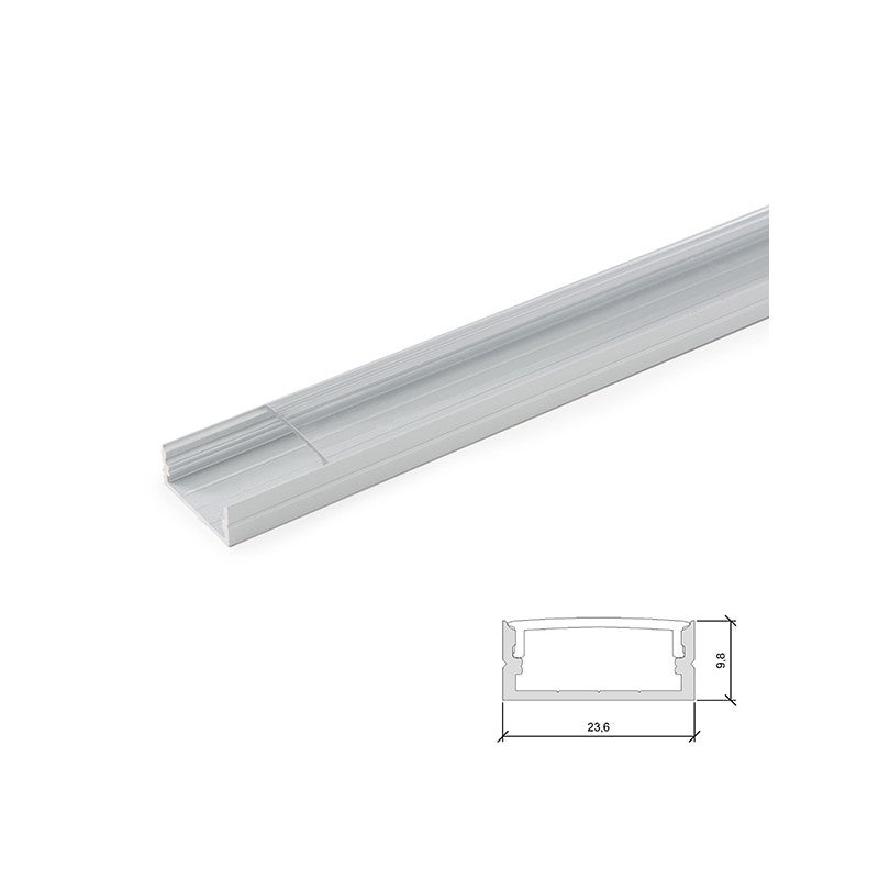 Profil Aluminium Pour Bande LED Double - Diffuseur Transparent x 2M ...