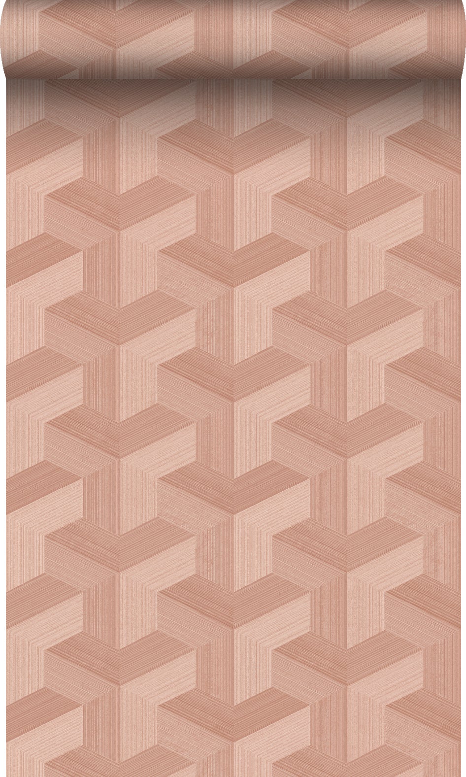 Papier peint graphique 3D rose terracotta - 50 x 900 cm - Origin ...
