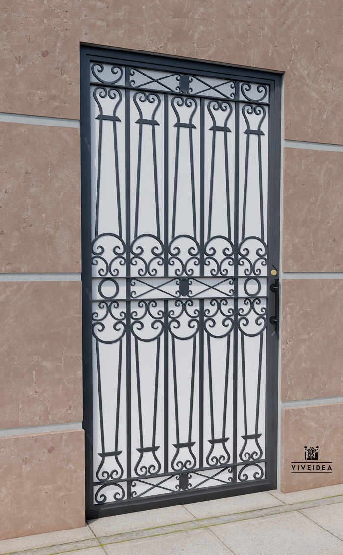 Porte d'entrée, métallique, artisanale, pour l'extérieur, un vantail ...