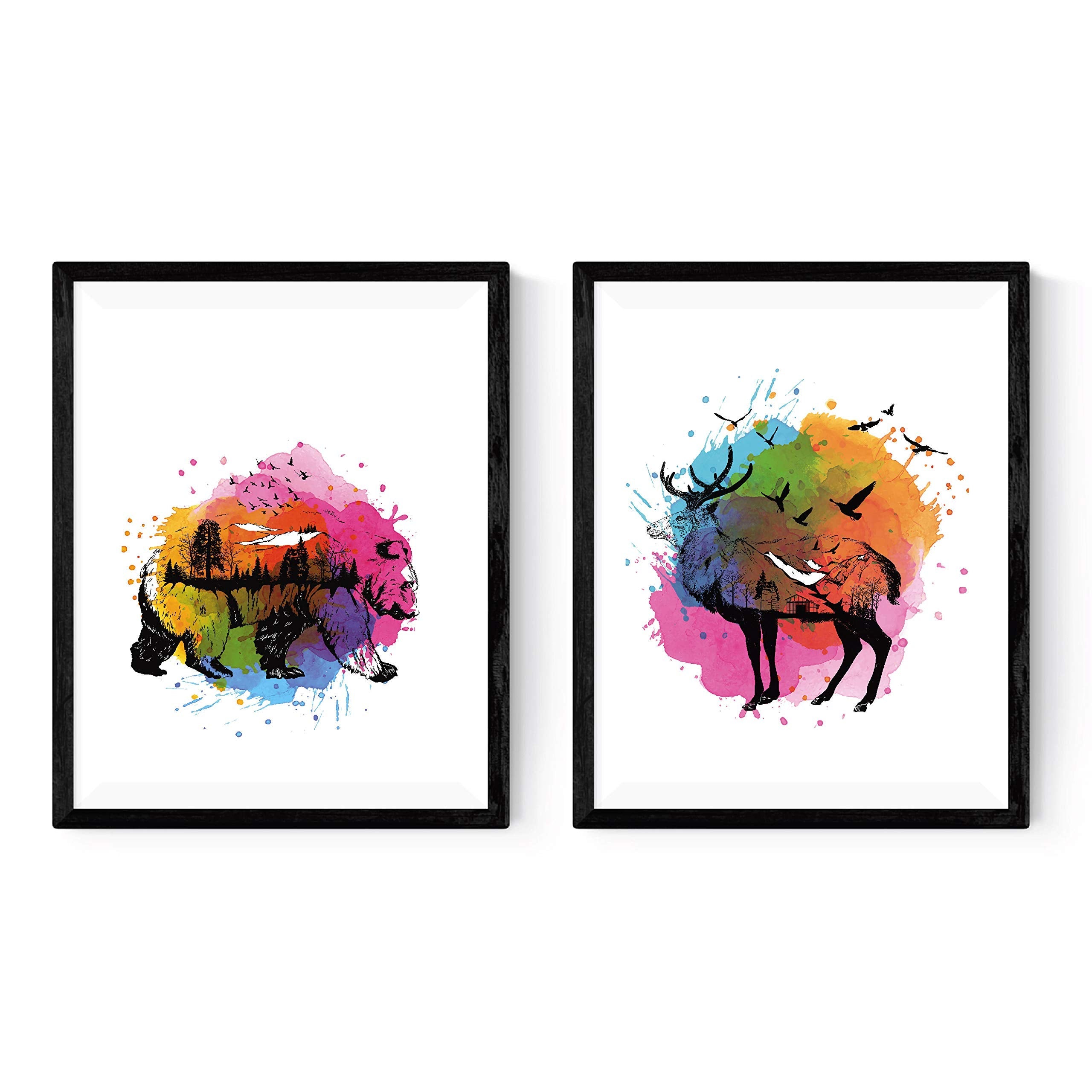 Ensemble De Deux Style Nomérique À Cadre. Composé D'ours Et De Lame ...