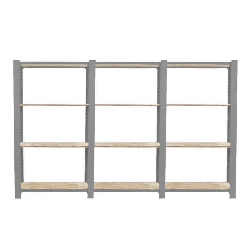 Estanteria OFFICLICK 4/300 PLYWOOD 2400 GRIS/PINO - 8425437128004 - Simon Rack | Leroy Merlin