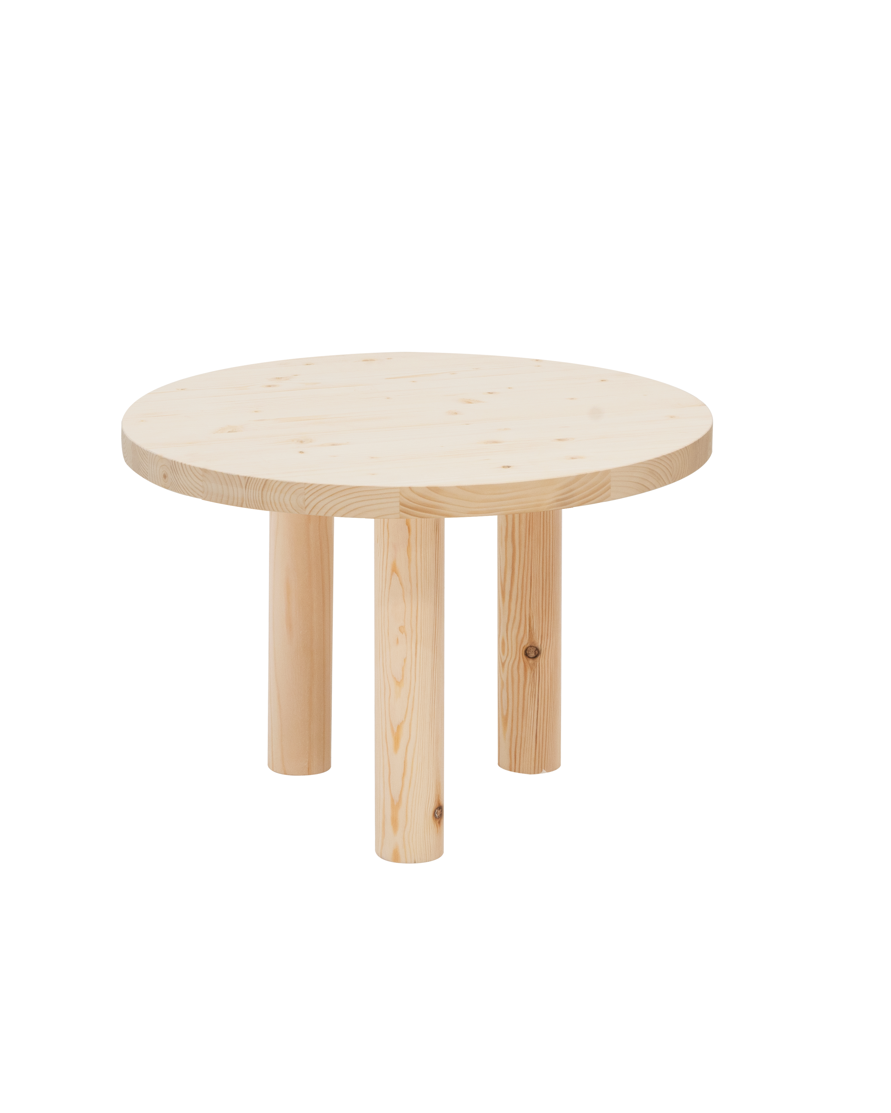 Table basse ronde en bois massif Decowood avec trois pieds de couleur ...