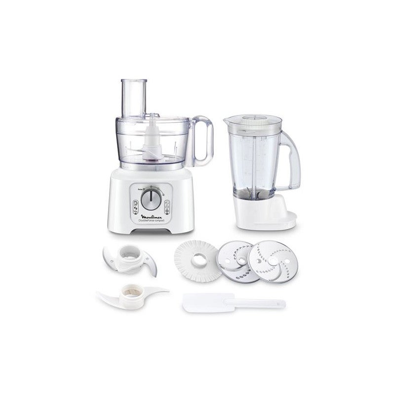 Robot multifonction Moulinex FP544111 Double Force Compact 800 W Blanc ...