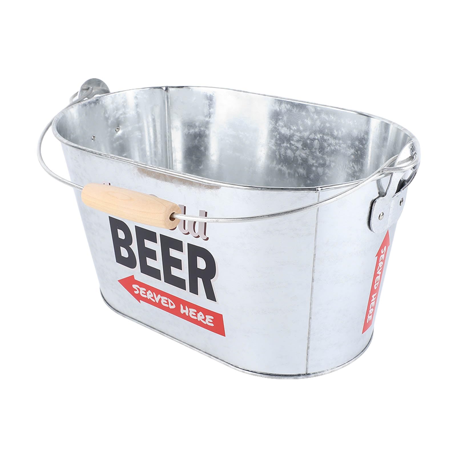 Cubo de cerveza con asa lateral, elegante cubo de hielo ovalado de gran ...